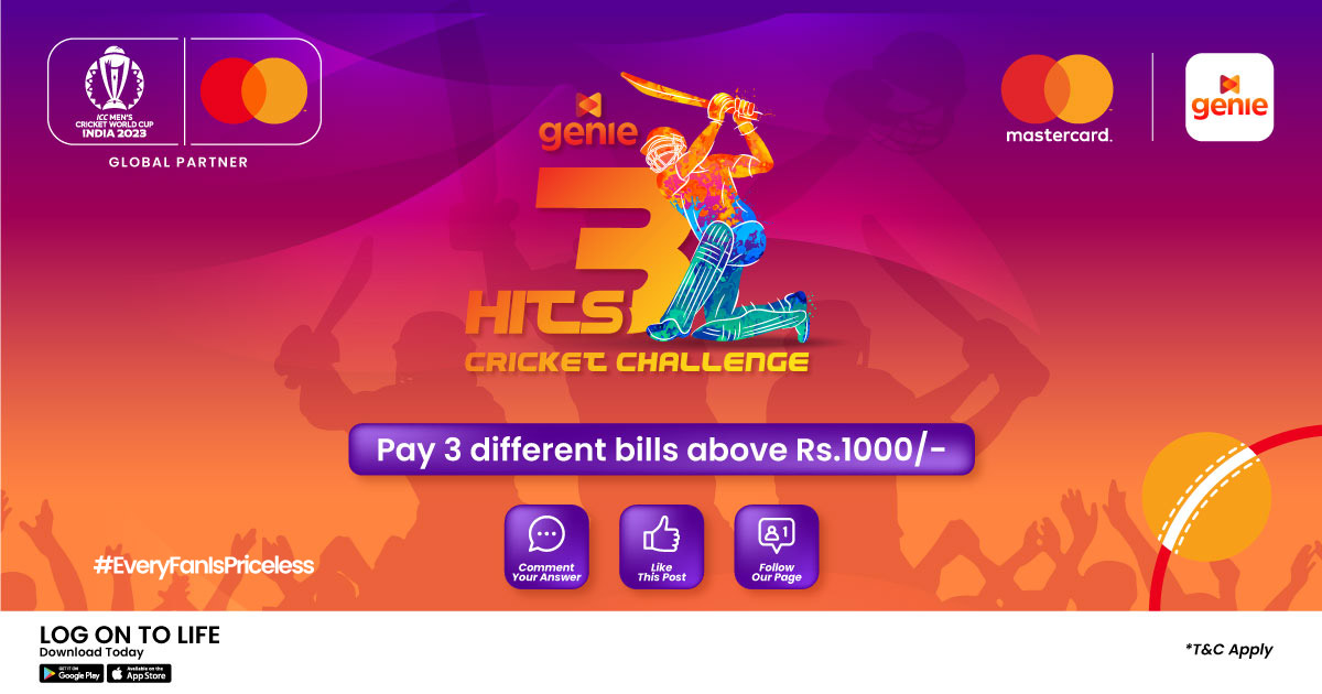 genie 3 Hits Cricket Challenge: ICC Men’s Cricket World Cup 2023 ...