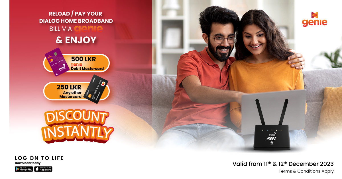 Pay HBB bills of Rs.1000/- or more via genie and enjoy discounts ...