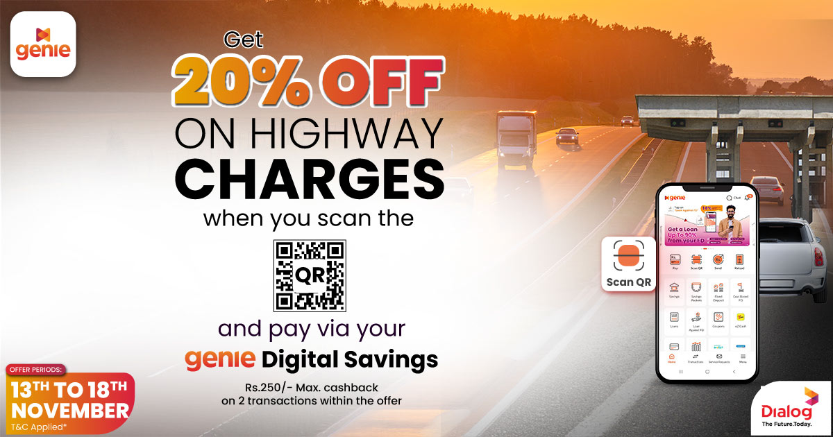 20% CASHBACK at HIGHWAY INTERCHANGE with genie | Promotions | Dialog genie